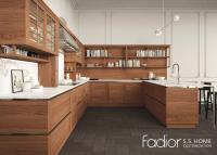 China Warm Sand & Floating Oak Minimalist Smart Stainless Steel Kitchen for sale