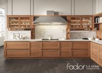 China Warm Sand & Floating Oak Minimalist Smart Stainless Steel Kitchen for sale