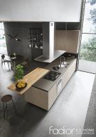 China Slate Grey & Natural Oak Industrial Smart Stainless Steel Kitchen for sale