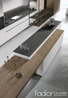 China Slate Grey & Natural Oak Industrial Smart Stainless Steel Kitchen for sale
