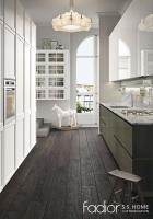 China Luxury Beige Stainless Steel Kitchen Cabinets With Natural Wood Accents for sale