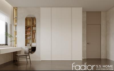 China Custom Beige Stainless Steel Wardrobe And Vanity Desk for sale
