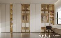 China Custom Beige Stainless Steel Wardrobe And Vanity Desk for sale
