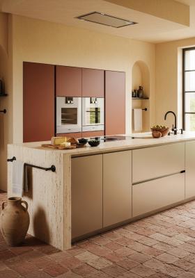 China Stainless Steel Mediterranean Terracotta Kitchen with Arched Island for sale