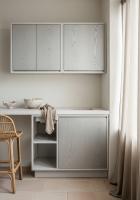 China Whitewashed Ash Balcony Storage Cabinet in 304 Stainless Steel for sale