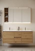 China Japandi Oak Vanity with Warm Clay Basin in 304 Stainless Steel for sale