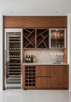 China Rosewood Grain Wine Cabinet with Climate Control in 304 Stainless Steel for sale