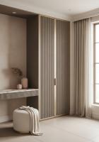 China Petite Chambre Taupe Fluted Wardrobe in 304 Stainless Steel for sale
