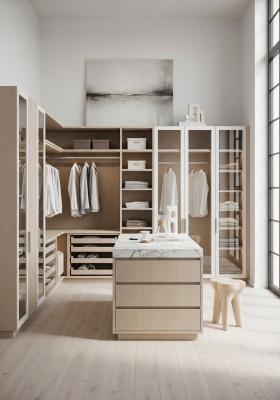 China Gallery Pale Oak Walk-In Wardrobe in 304 Stainless Steel for sale