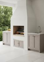 China Whitewashed Ash Outdoor Kitchen & Grill Station in 304 Stainless Steel for sale