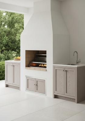 China Whitewashed Ash Outdoor Kitchen & Grill Station in 304 Stainless Steel for sale