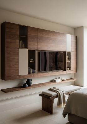 China Hotel Atelier Walnut Media Console in 304 Stainless Steel for sale