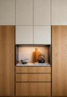 China Japandi Oak Bedroom Wardrobe with Shoji-Inspired in 304 Stainless Steel for sale