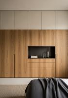 China Japandi Oak Bedroom Wardrobe in 304 Stainless Steel for sale