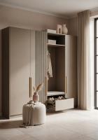 China Taupe Fluted Entryway Shoe Cabinet in 304 Stainless Steel for sale