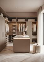 China Taupe Silk Fluted Walk-In Wardrobe in 304 Stainless Steel for sale
