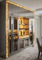China Golden Mirage Wine Vault in 304 Stainless Steel with Honey Onyx Accents for sale