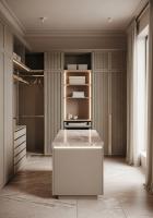 China Taupe Silk Walk-In Wardrobe with Fluted Detailing in 304 Stainless Steel for sale