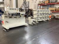 China Adjustable Speed Diaper Hook Slitting and Rewinding Machine with 22 kW Motor and 600 mm Rollers for sale