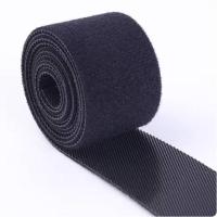 China Black Back-to-Back Hook and Loop Tape 50mm x 10m Nylon Double-Sided Fastening for sale