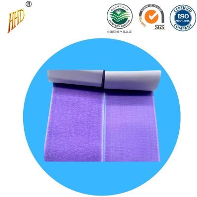 China Purple Customizable Self-Adhesive Hook and Loop Tape Roll 100% Nylon 25mm x 5m for sale