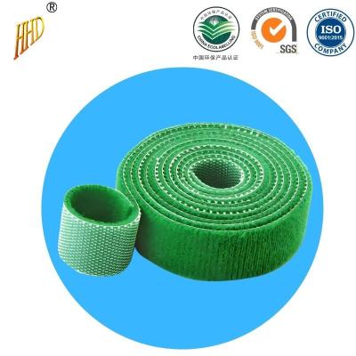 China Double-Sided Green Nylon Hook and Loop Tape Roll 50mm Width One Side Hook One Side Loop High Strength Durable for sale