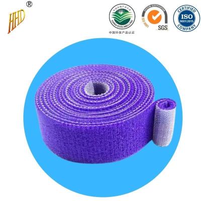 China Purple Nylon Back-to-Back Double-Sided Hook and Loop Tape Roll 50mm x 25m Strong Adhesion for sale