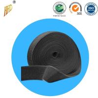 China 25mm Black Nylon Elastic Hook and Loop Tape Roll Durable Stretchable Fastening for Apparel Bags DIY for sale