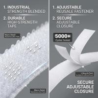 China White Hook and Loop Tape 25m Roll Reusable Fabric Fastener for Cable Management DIY for sale