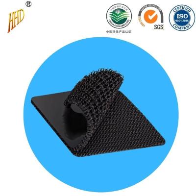 China Black Square Strong Adhesive Hook and Loop Tape Customizable Size High Adhesion Reusable Factory Direct for sale
