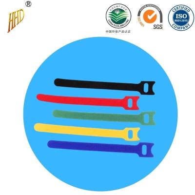 China Colorful Nylon Hook and Loop Cable Tie Tape 10mm x 5m Reusable Long Strip for Cable Management for sale