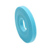 China Light Blue Nylon Back to Back Hook and Loop Cable Tie Manufacturer | Double Sided Self-Gripping Fastening Tape Supplier for Cable Management OEM Wholesale for sale