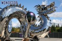 China Customized Large Stainless Steel Dragon Sculpture Outdoor Metal Decoration for sale