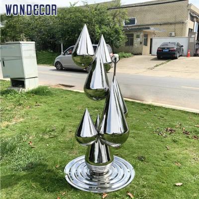 China Garden Metal Decoration Abstract Raindrop Stainless Steel Sculpture for sale
