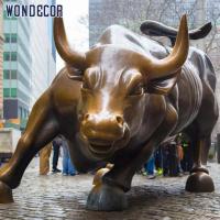 China Outdoor Decoration Bull Bronze Cattle Sculpture 3D Design Brown Color for sale