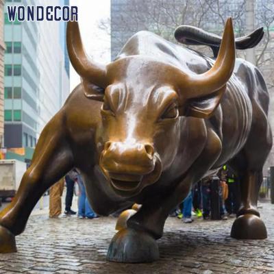 China Outdoor Decoration Bull Bronze Cattle Sculpture 3D Design Brown Color for sale