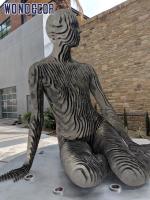 China Outdoor Stainless Steel Garden Sculptures  165cm Sitting Women Shape for sale