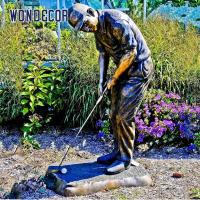 China Customized Golf Player Bronze Athlete Statue For Outdoor Decoration for sale