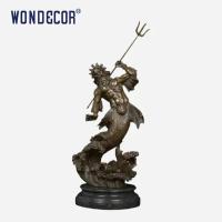 China Custom brass Bronze Statues Sculpture Emperor Poseidon shape for sale