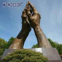 China Large outdoor decoration casting prayer hands Bronze sculpture for sale