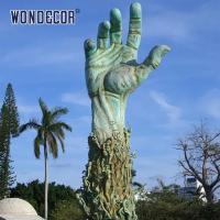 China Large Outdoor Garden square Metal Decorative Hand Bronze sculpture for sale