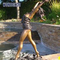 China Customized Garden Decoration Life Size Bronze Dance Statue Of A Woman for sale