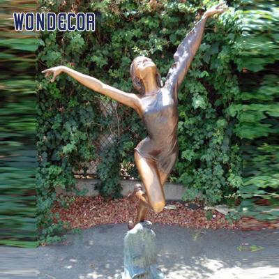 China Outdoor garden decoration, a bronze statue of a beautiful woman dancing at the size of a real person for sale