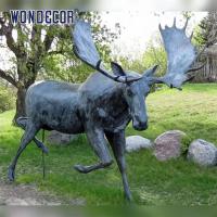 China Brass Artwork Custom Bronze Sculpture Bronze Moose Statue Wildlife Decoration for sale