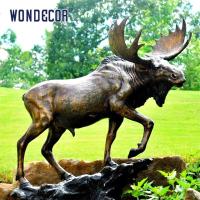 China Cast Moose Custom Bronze Sculpture Metal Animal Handicrafts for sale