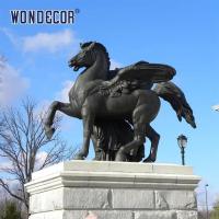China Outdoor metal animal decoration large cast bronze Tianma statue for sale