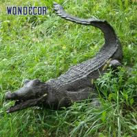 China custom made outdoor garden amazing brass casting alligator sculpture for sale