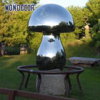 China Stainless Steel Metal Mushroom Sculpture 80cm Outdoor Decoration for sale
