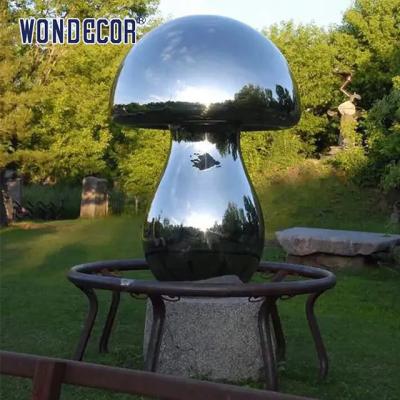China Stainless Steel Metal Mushroom Sculpture 80cm Outdoor Decoration for sale