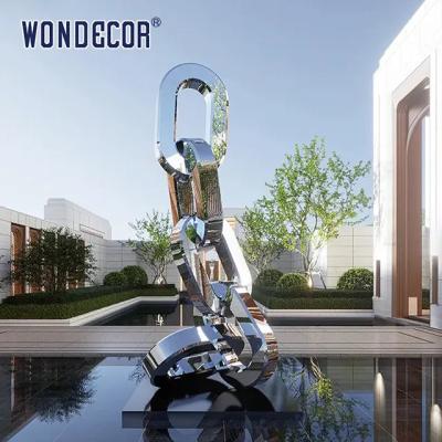 China Custom Design Iron Chain Stainless Steel Mirror Sculpture  220cm for sale